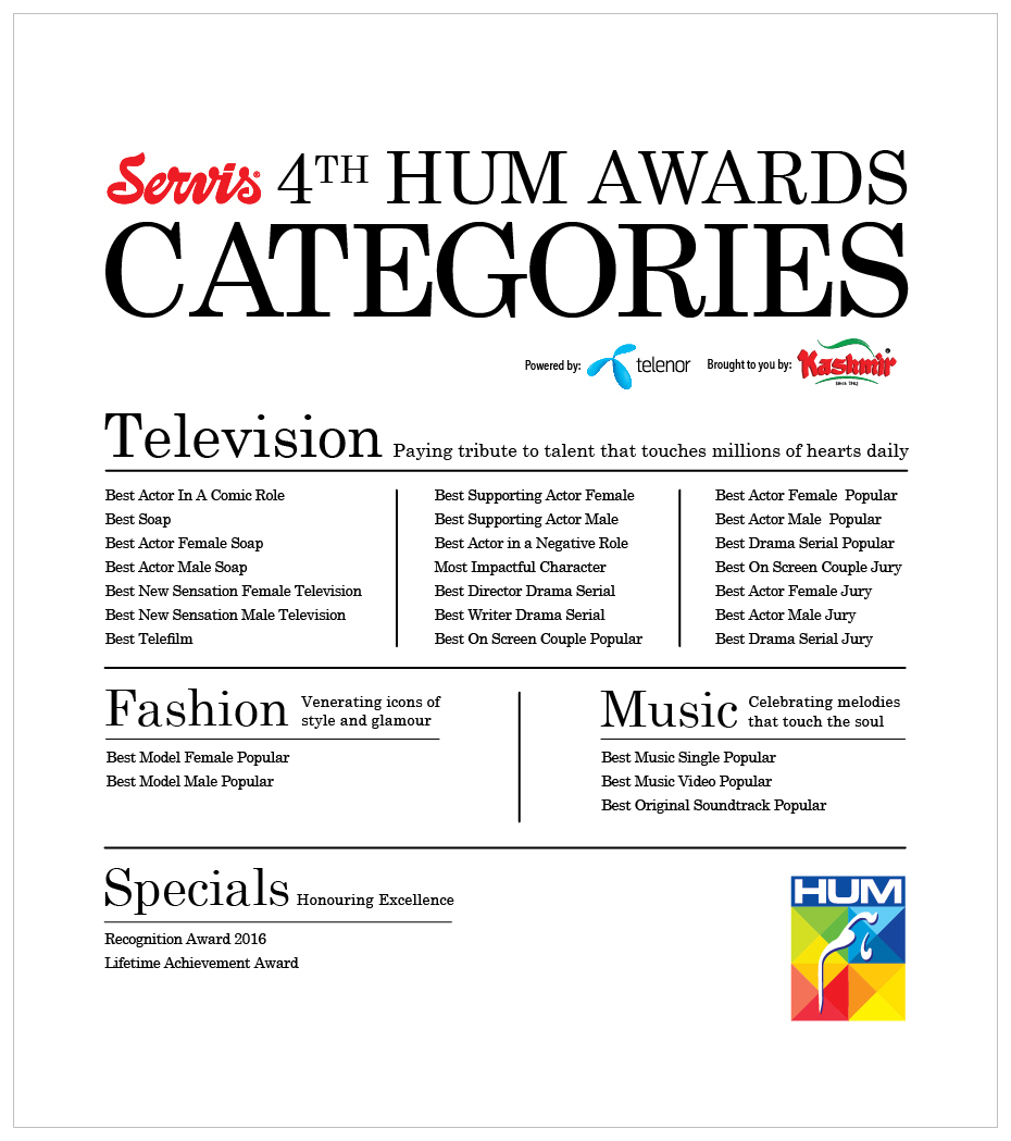 HUM Network announces the date of 4th Hum Awards - Behtareen